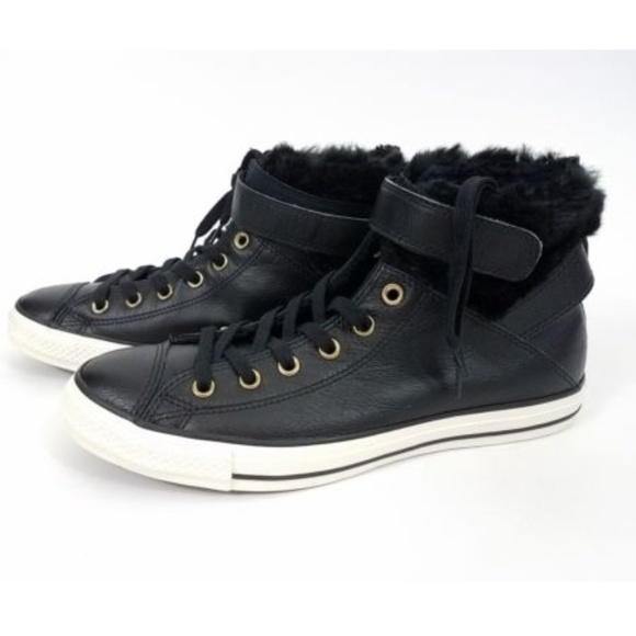Converse | Shoes | Converse Chuck Taylor All Star Womens Black Fur ...